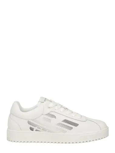 Emporio Armani Cow Leather And Polyester Sneakers - White