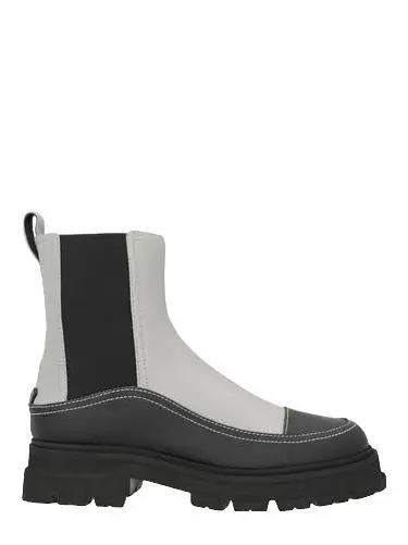 Emporio Armani Light Ankle Boots In Leather - Grey