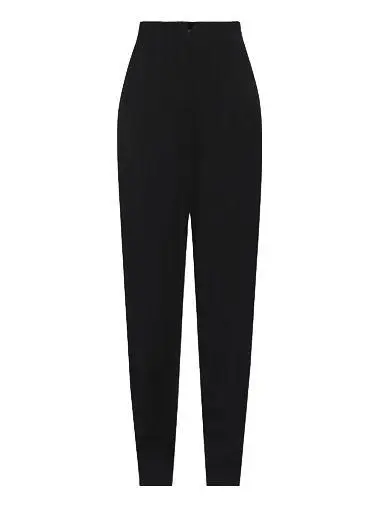 Emporio Armani Crepe Virgin Wool-blend Tapered Pants - Black