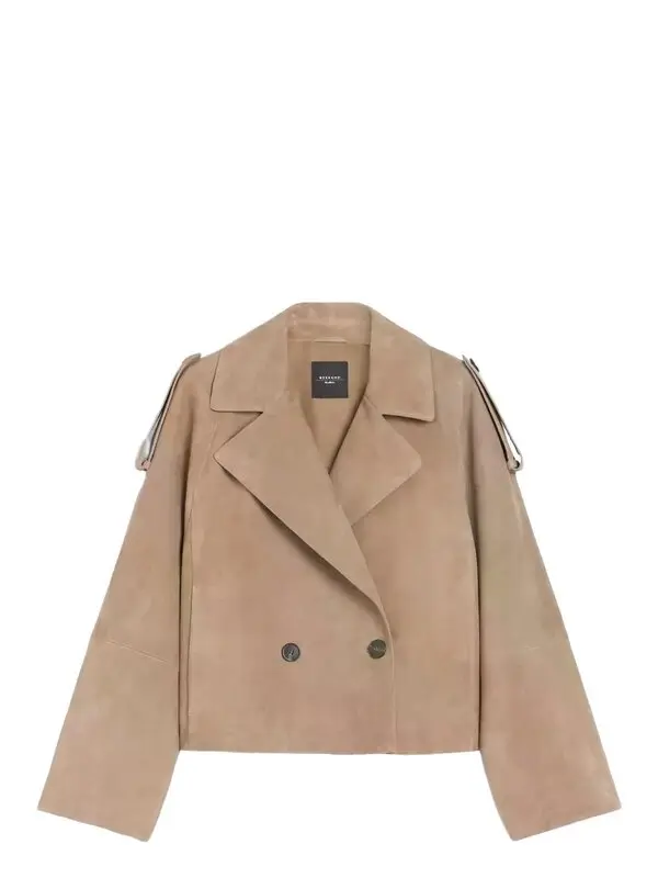 Max Mara Double-breasted Suede Jacket - Brown