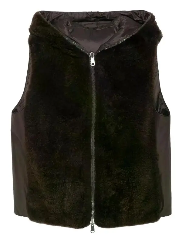 Brunello Cucinelli Hooded Faux-fur Gilet - Brown