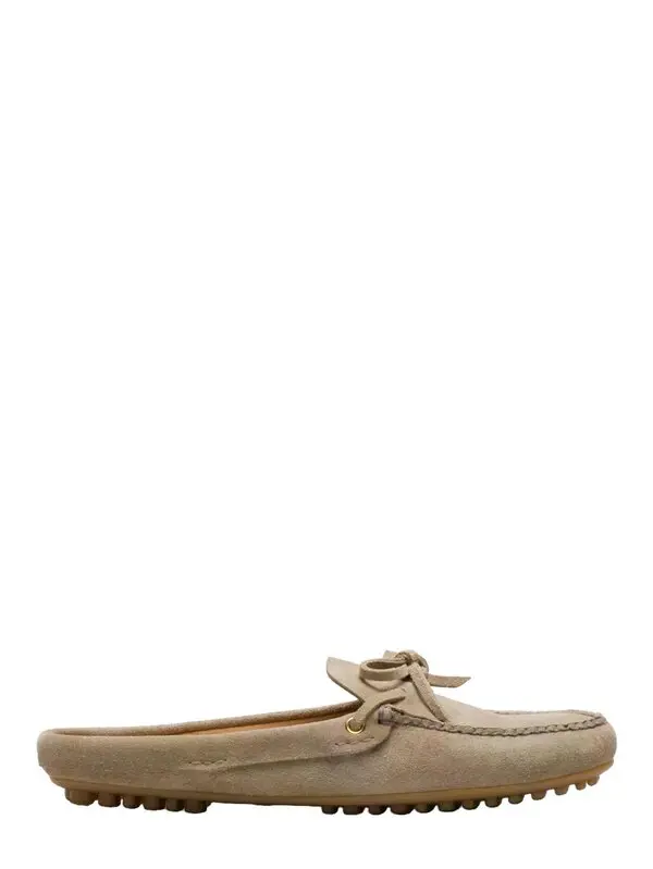 Car Shoe Almond-toe Suede Driving Slippers - Neutrals