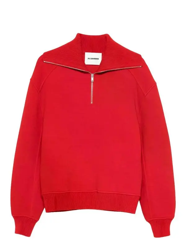 JIL SANDER Half-zip Sweater - Red