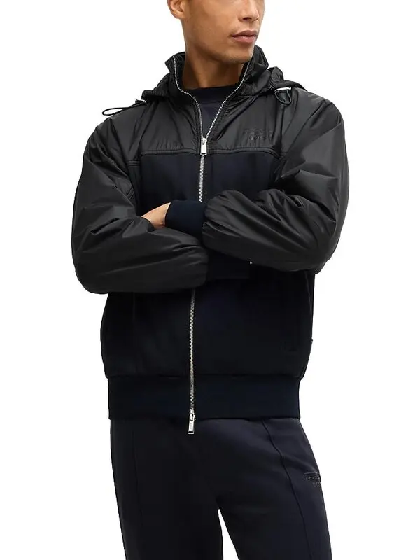 Hugo Boss Hooded Zip-up Jacket - Dark Blue