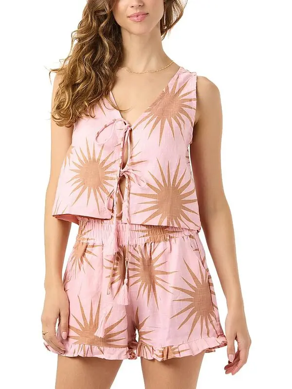 Tiare Hawaii Eclipse Tie Front Top - Sunny Days Blush Gold