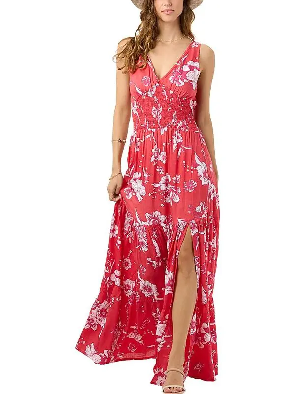 Tiare Hawaii Peyton Tiered Maxi Dress - Blooming Orchid Red