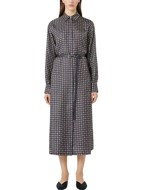 Max Mara Mister Silk Shirt Dress - Navy