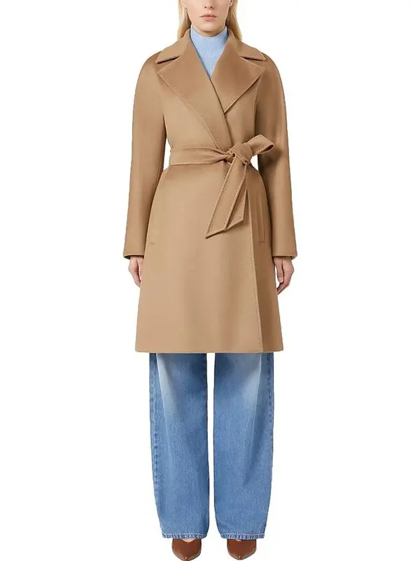 Max Mara Wool Belted Midi Coat - Camel