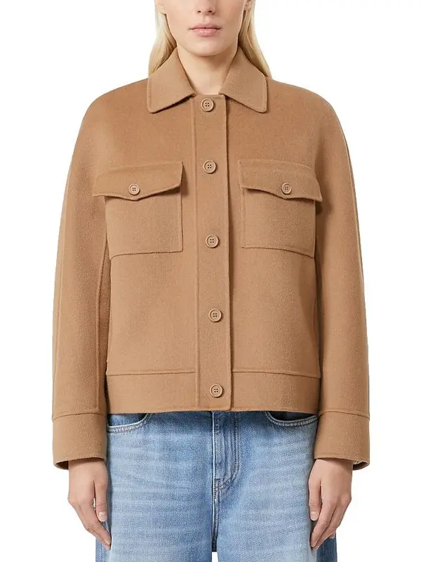 Max Mara Boxy Cropped Jacket - Camel