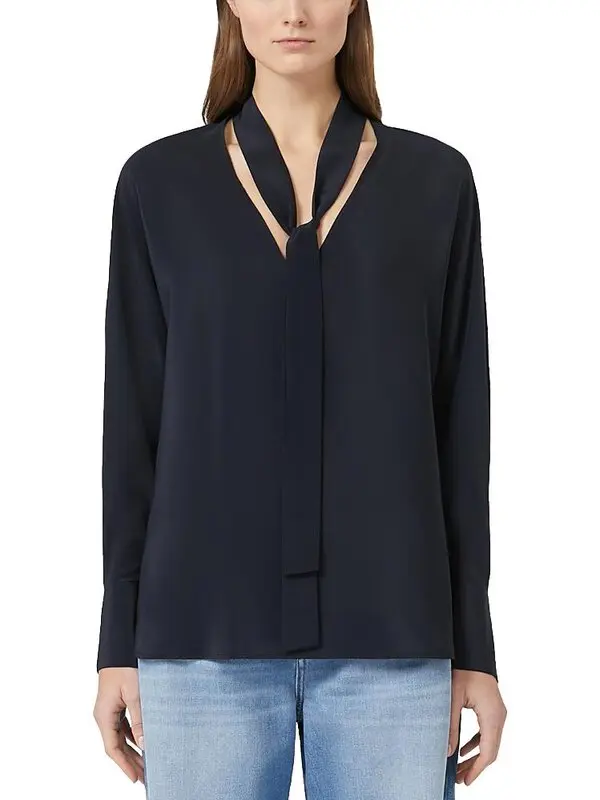 MAX MARA STUDIO Caco Silk Top - Navy