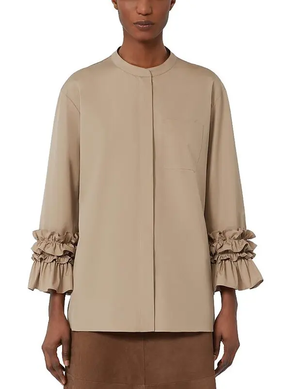 Max Mara Favola Ruffle Cuff Top - Turtledove