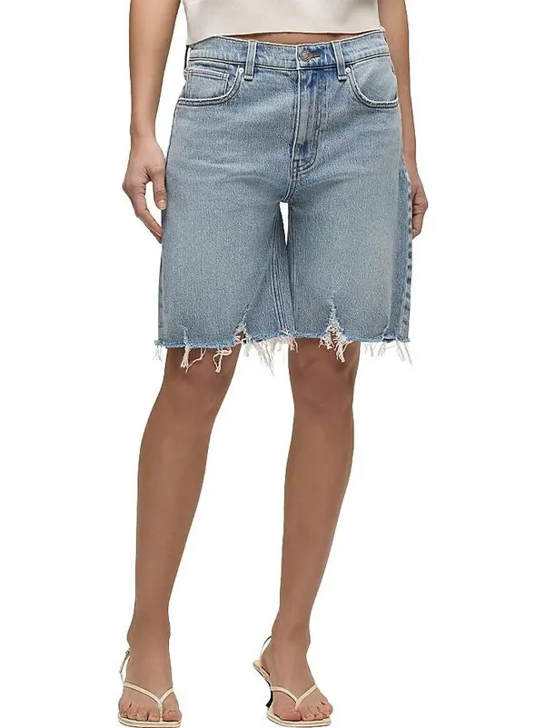 Hudson Jeans Low Rise Long Denim Shorts - Blue Eyes