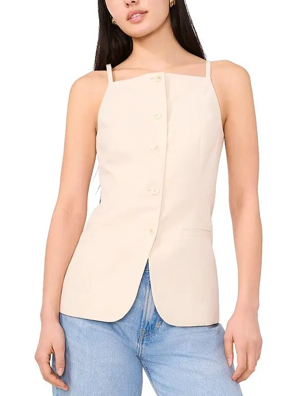 1.State Button Front Vest - Sand