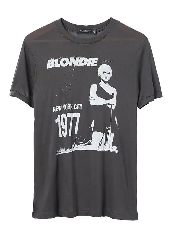 Junk Food Clothing Blondie 1977 Vintage Tissue Tee - Vintage Black