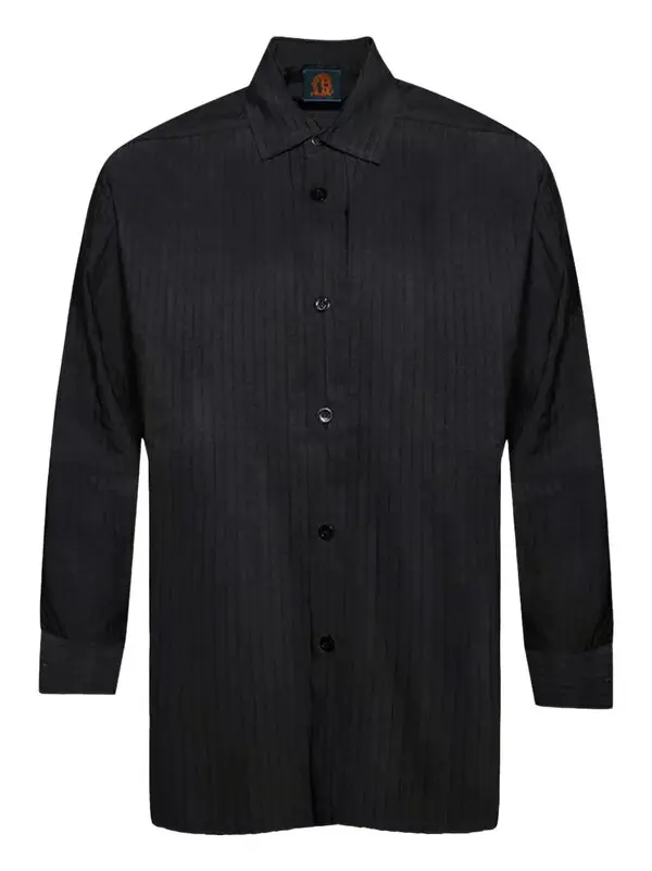 CASELLA MEYER Pleated Long-sleeve Shirt - Black