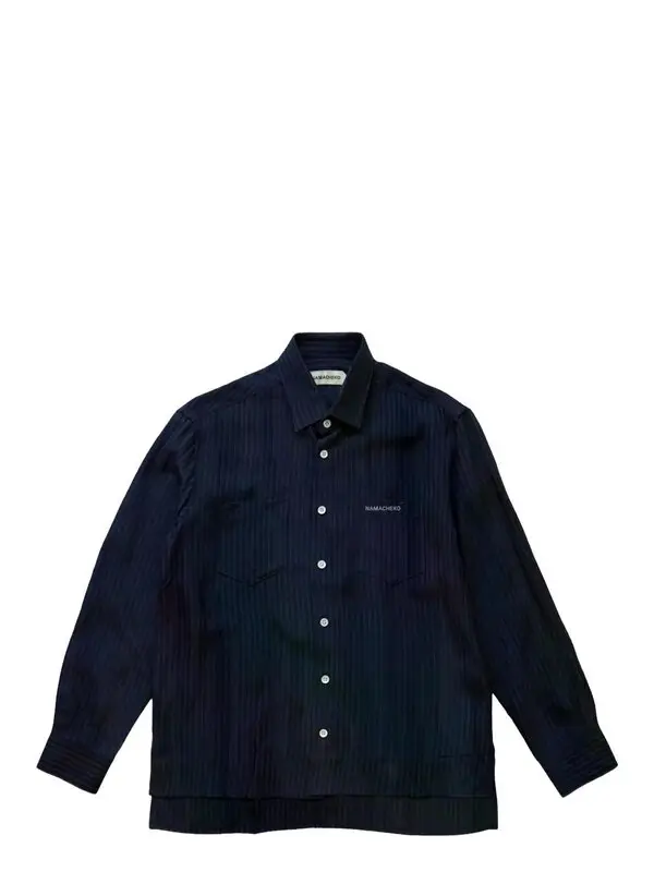 NAMACHEKO Guardia Pinstripe Long-sleeve Shirt - Blue
