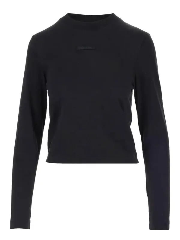 Jacquemus The Grosgrain Logo-detail Long-sleeve Top - Black
