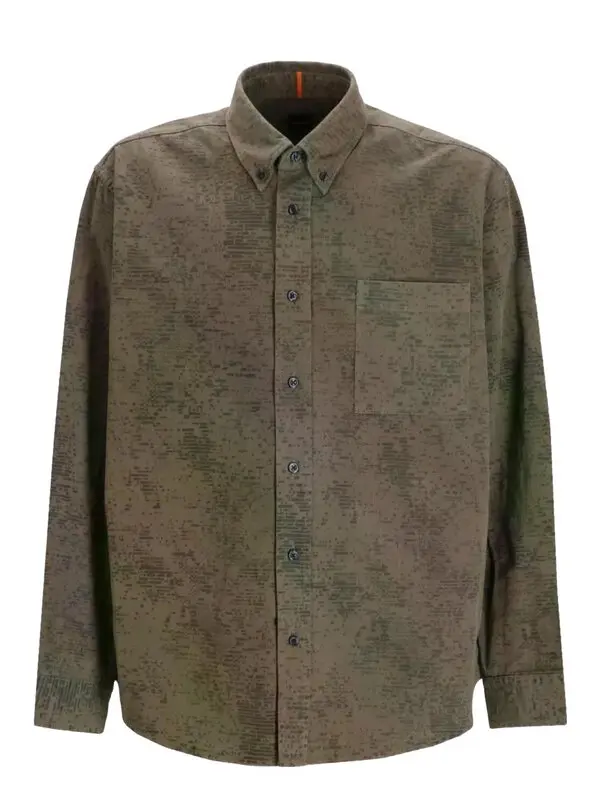 BOSS Printed Button-up Shirt - Green