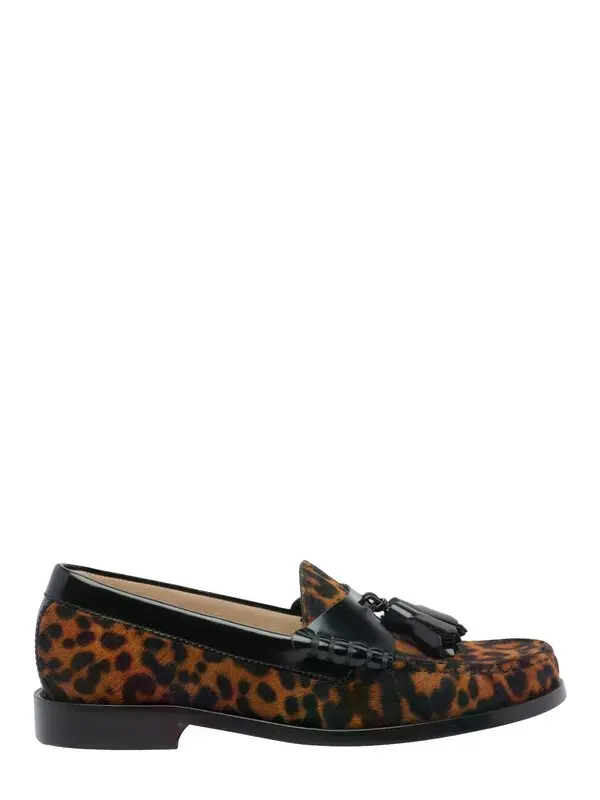 STUART WEITZMAN Tassel-embellished Leopard-print Loafers - Brown