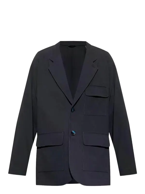 Giorgio Armani Flap-pocket Wool Blazer - Black
