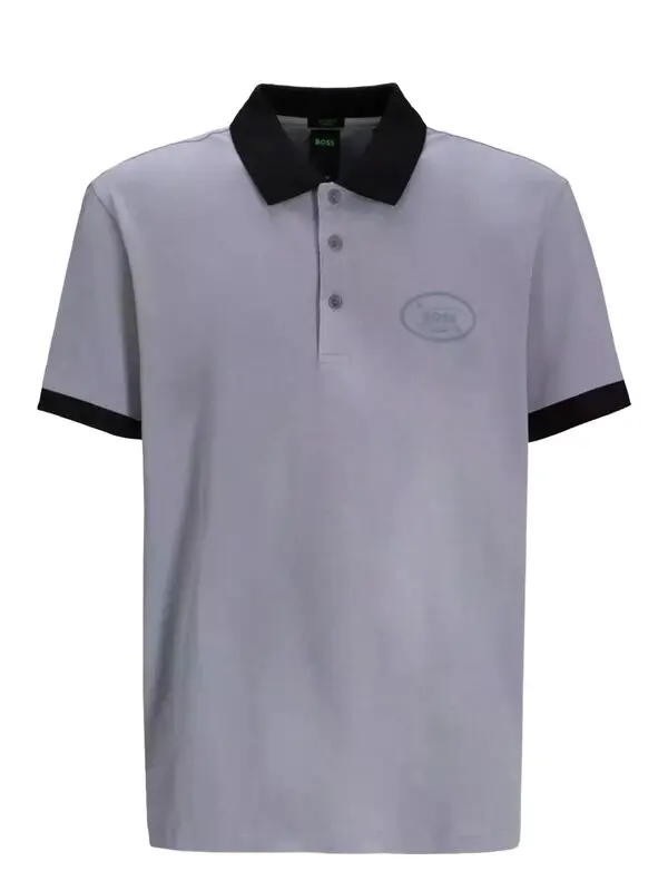 BOSS Contrast-collar Polo Shirt - Grey