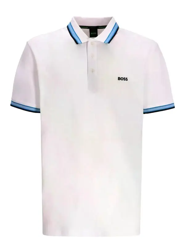 BOSS Contrasting-trim Polo Shirt - White