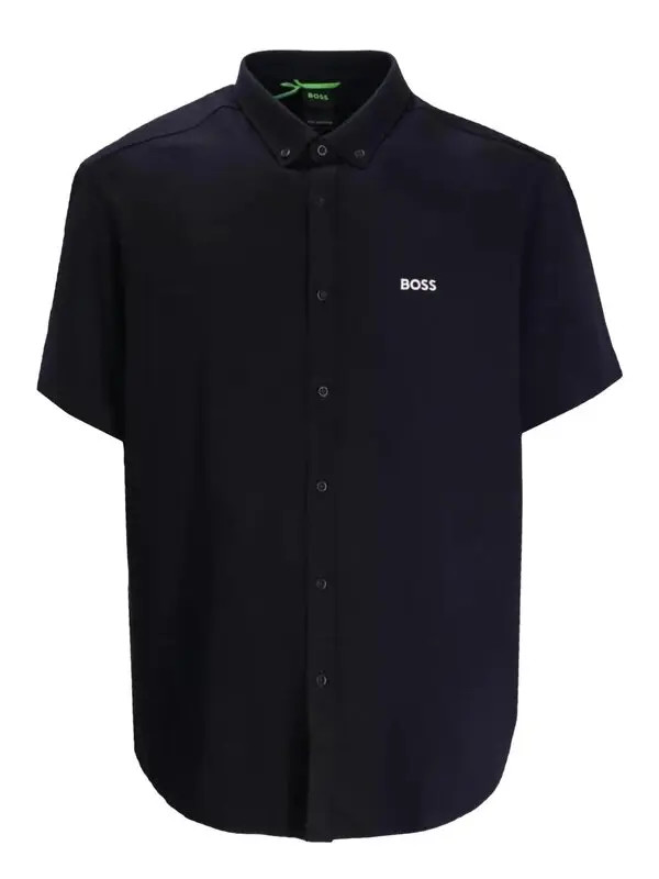 BOSS Button-up Short-sleeved Shirt - Blue