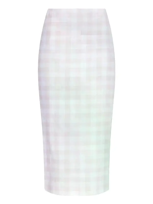 LoveShackFancy Gingham Midi Skirt - White