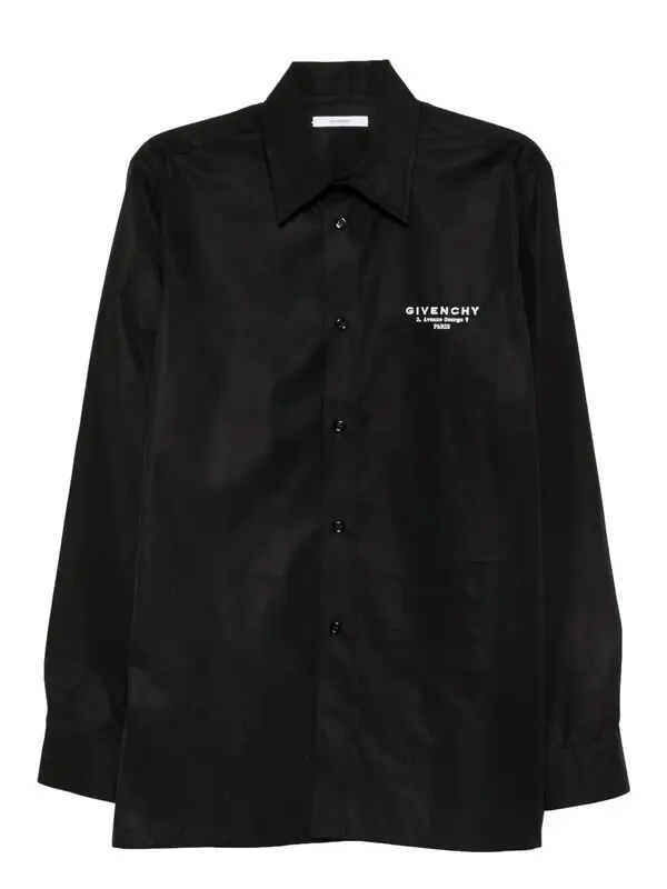 Givenchy Logo-embroidered Cotton Shirt - Black