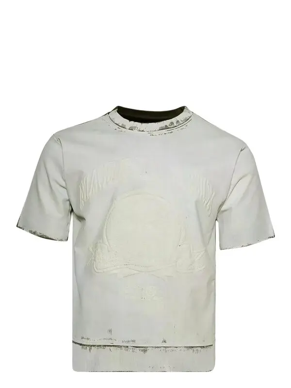 MAISON MARGIELA Logo-embroidered T-shirt - Neutrals