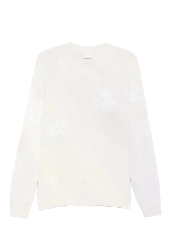 Eleventy Snowflake-embroidered Sweater - Neutrals