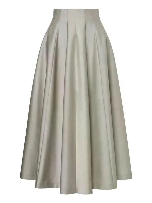 Alberta Ferretti Pleated Midi Skirt - Grey
