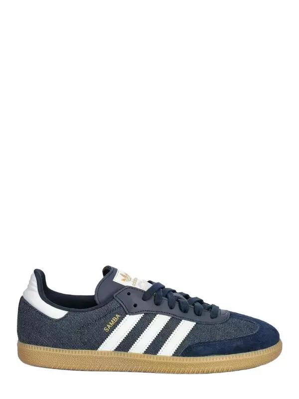 Adidas Samba Three-stripe Sneakers - Blue
