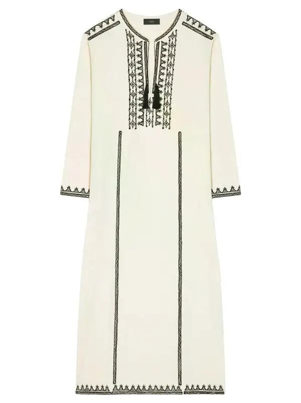 Alanui Akasha Embroidered Cotton-blend Dress - Neutrals
