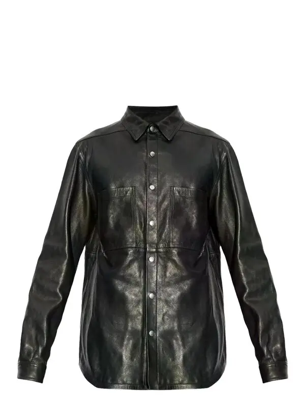 Rick Owens Leather Shirt - Black
