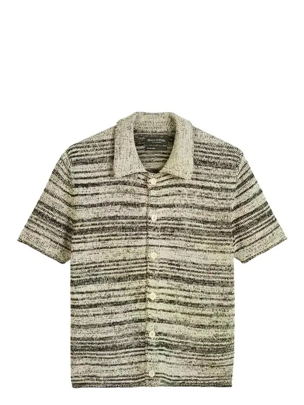 Marc O'polo Marl-knit Short-sleeve Shirt - Black