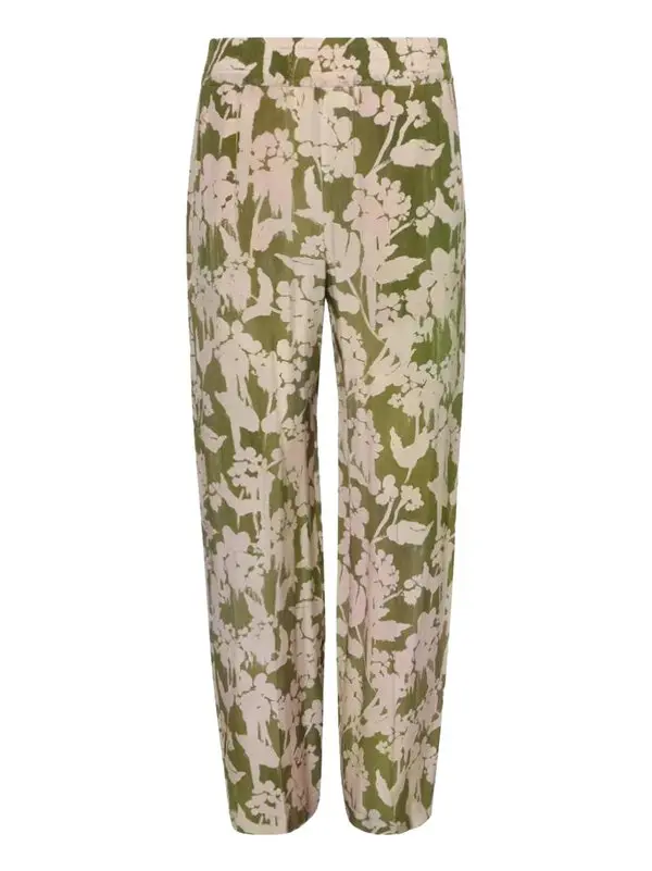 Victoria Beckham Floral-print Trousers - Green