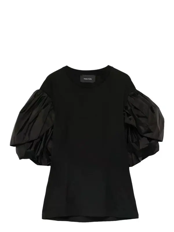 Simone Rocha Ruffled-sleeves T-shirt - Black