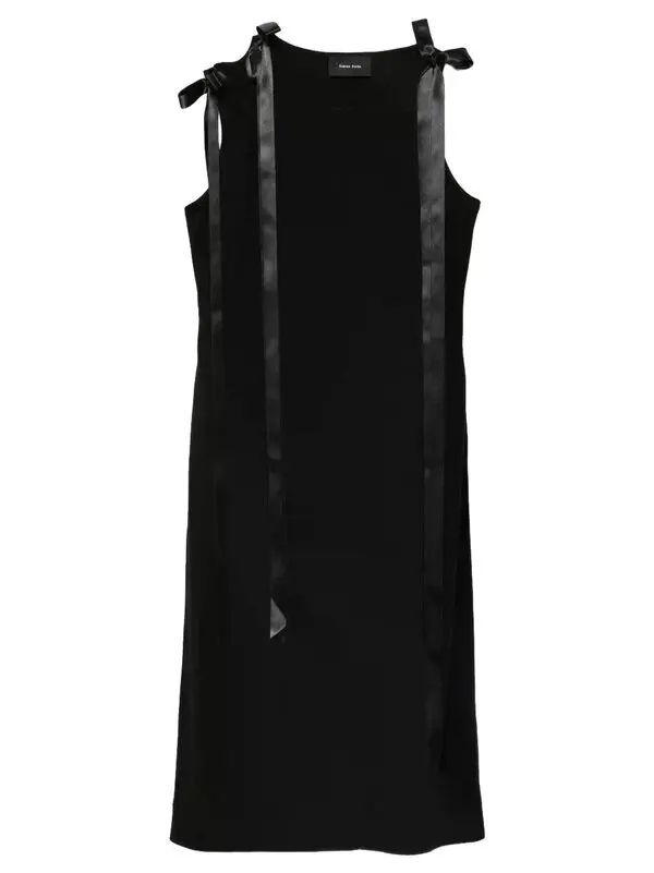 Simone Rocha Bow Strap-detail Midi Dress - Black