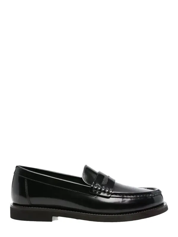 Brunello Cucinelli Monili Chain-detailed Loafers - Black