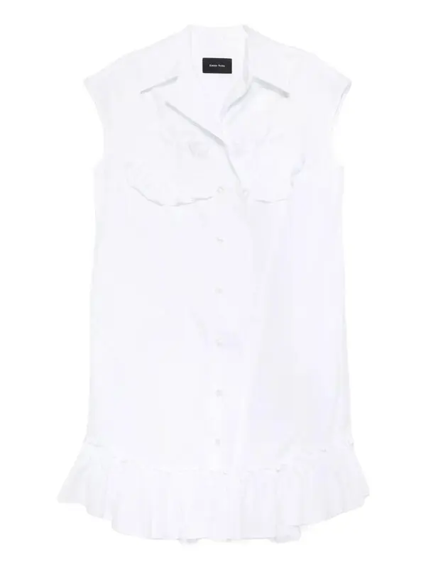 Simone Rocha Ruffled Sleeveless Blouse - White