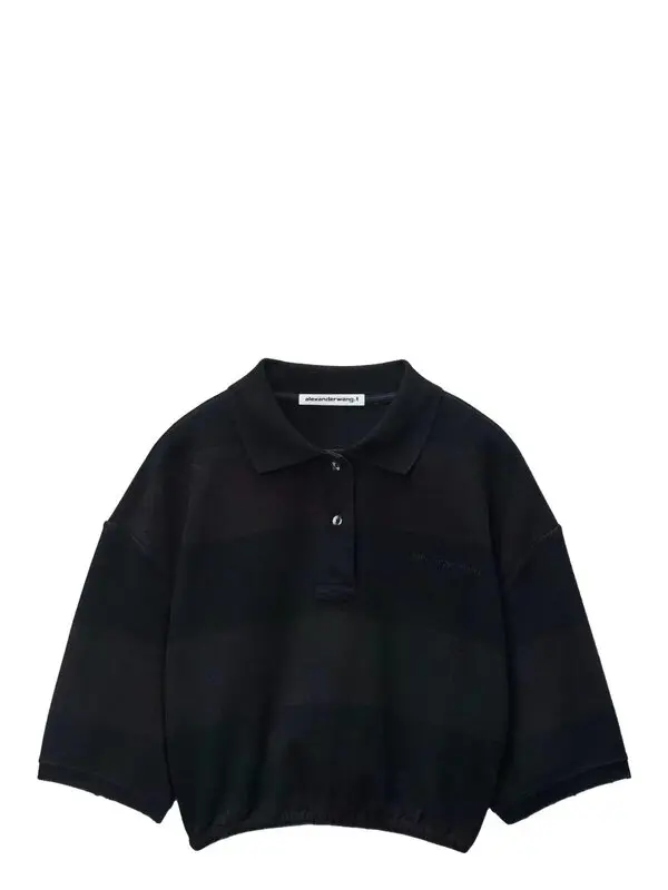 Alexander Wang Cropped Polo Shirt - Black
