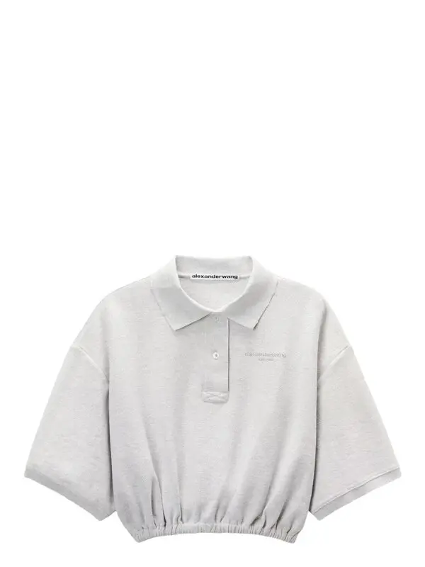 Alexander Wang Elasticated-hem Polo Top - Grey