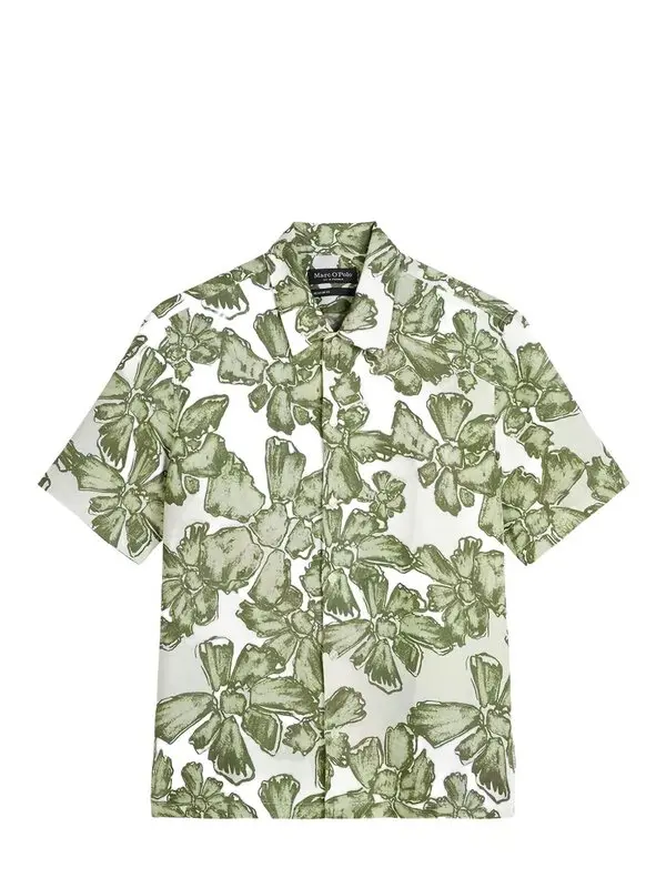 Marc O'polo Floral-print Short-sleeve Shirt - Green
