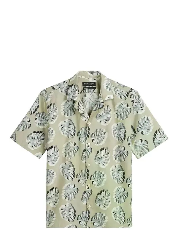 Marc O'polo Leaf-print Short-sleeve Shirt - Green