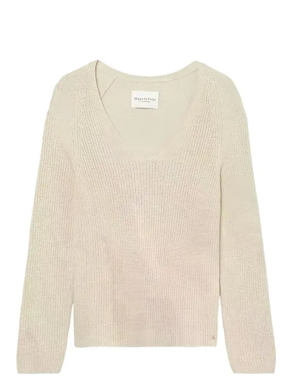 Marc O'polo V-neck Ribbed Sweater - Neutrals