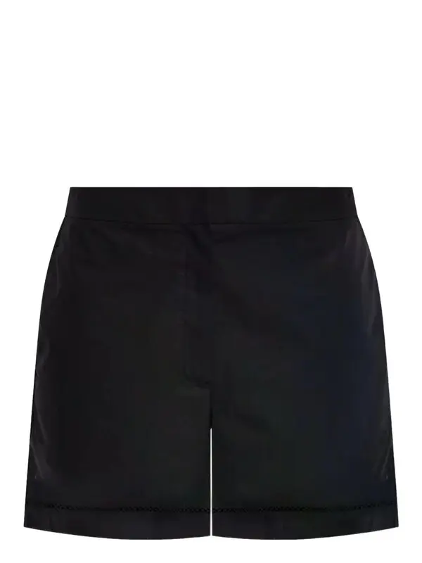 Theory Eyelet-detail Poplin Shorts - Black
