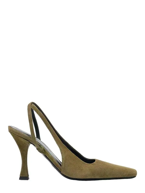 Proenza Schouler 90mm Trap Cross Heeled Pumps - Green