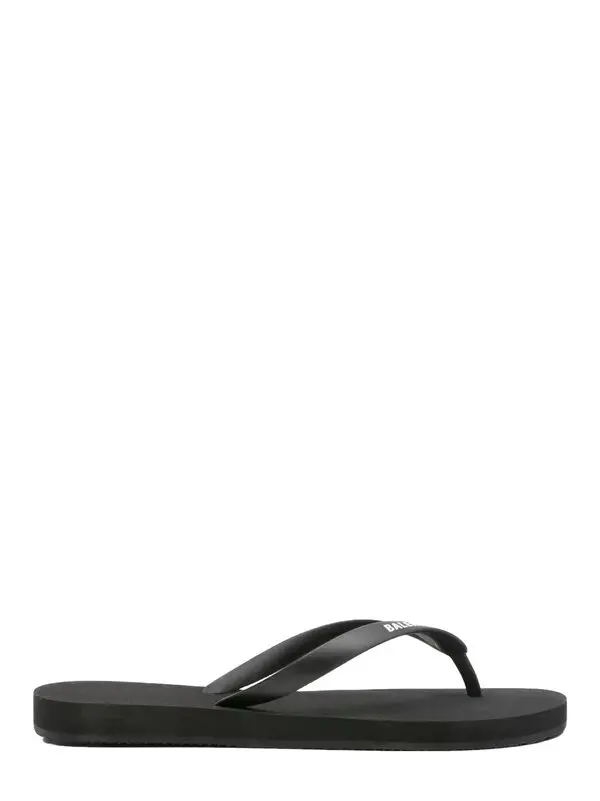Balenciaga Logo Thong Sandals - Black
