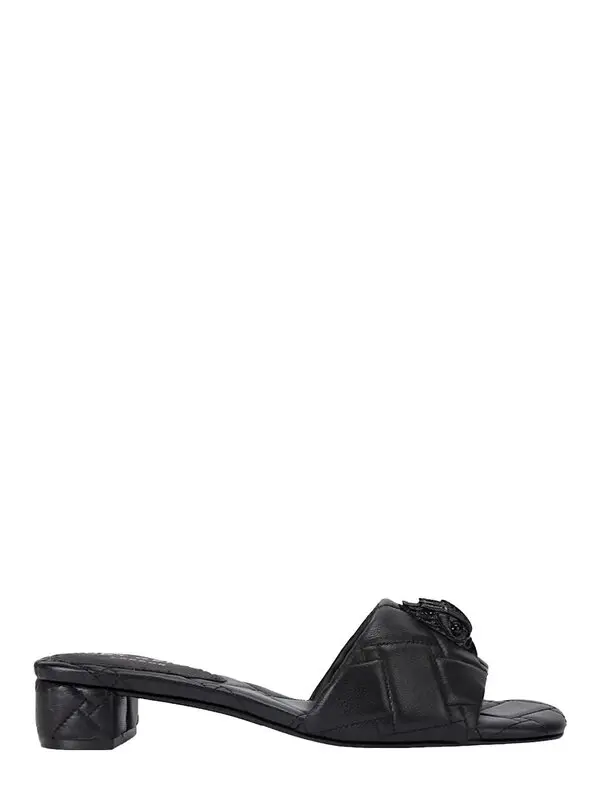 Kurt Geiger Quilted Embellished Leather Sandals - Black